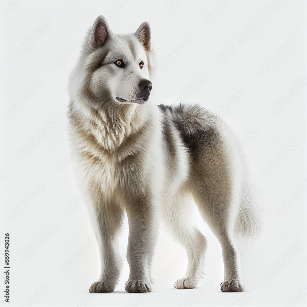 Alusky full body image with white background ultra realistic Stock ...