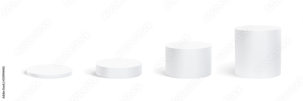 Circle podium stand, 3D cylindrical pedestal display isolated on ...