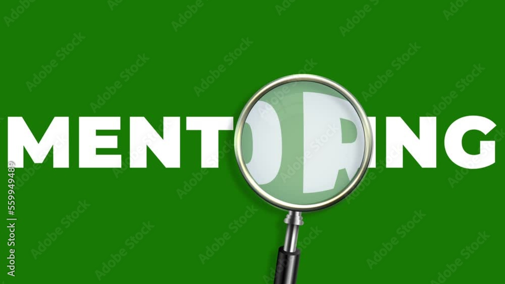 mentoring Text under Magnifying Glass motion animation concept.4K ...