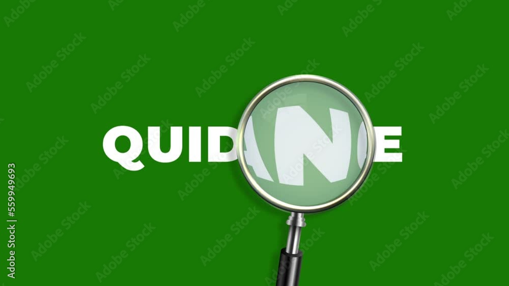 quidance Text under Magnifying Glass motion animation concept.4K motion ...