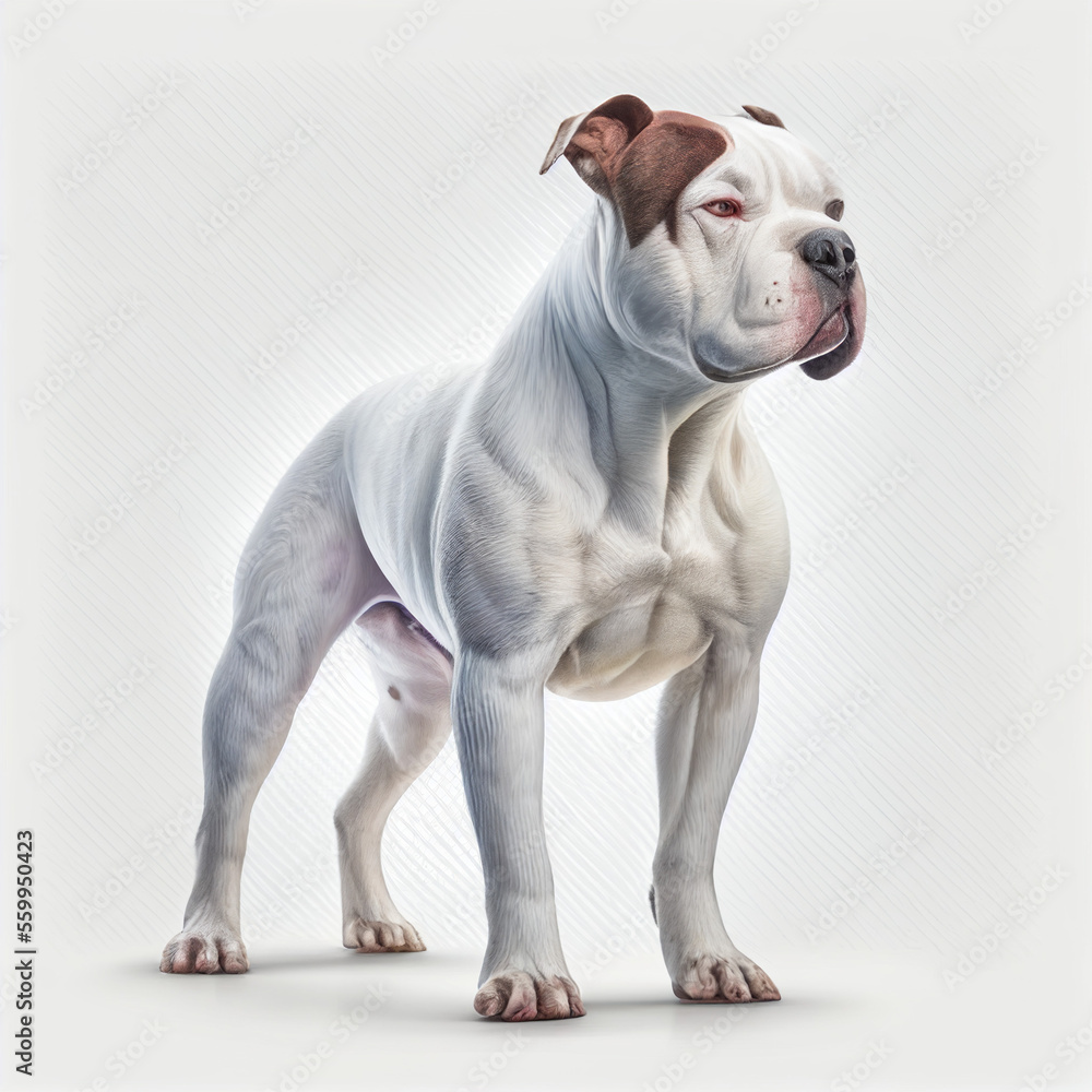 American Bulldog full body image with white background ultra realistic ...
