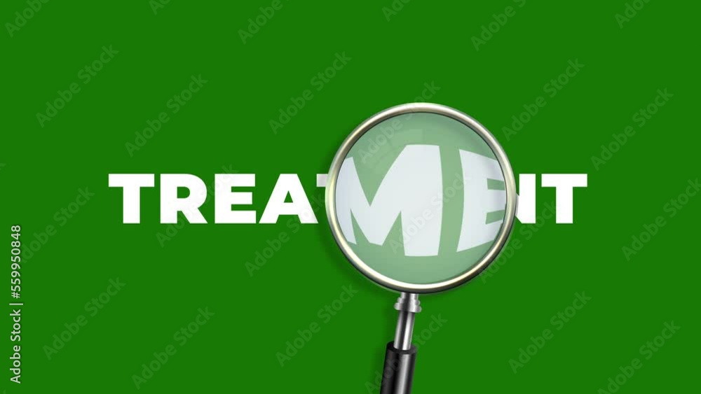 treatment Text under Magnifying Glass motion animation concept.4K ...
