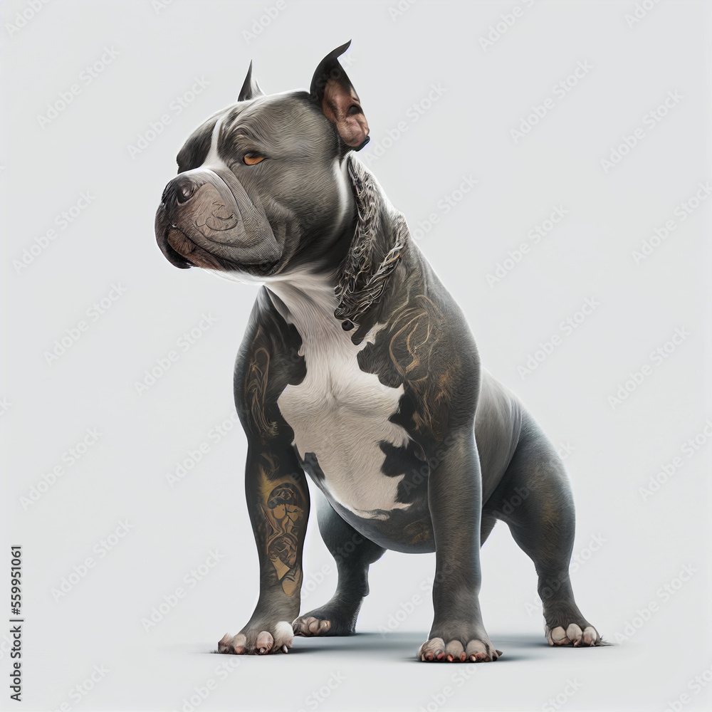 American Bully full body image with white background ultra realistic ...