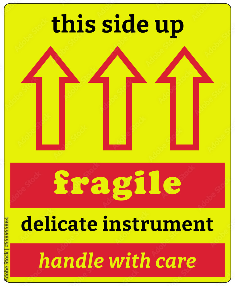 Shipping and storage labels delicate instrument this side up fragile ...