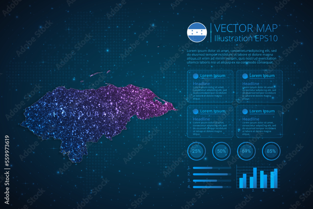 Honduras map infographics template for diagram, graph, presentation and ...