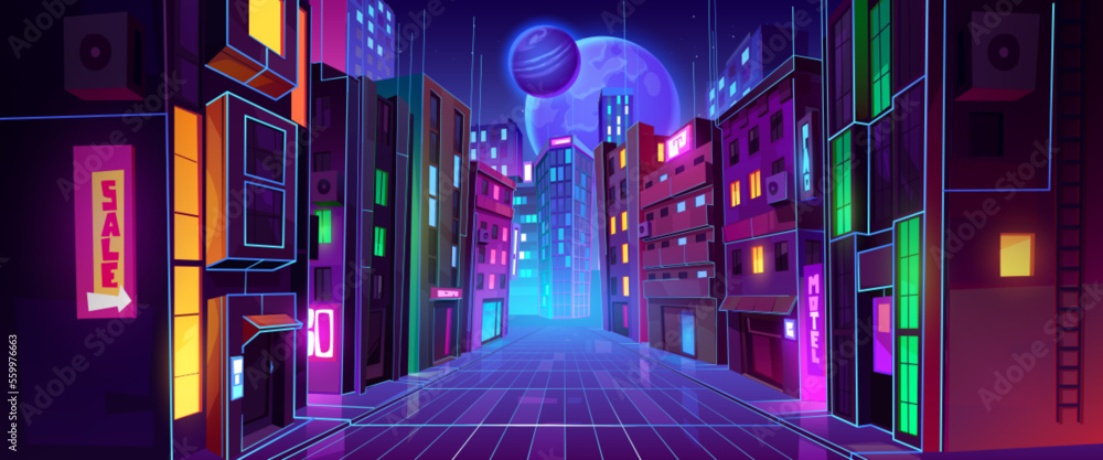 Futuristic metaverse city background with modern architecture and ...