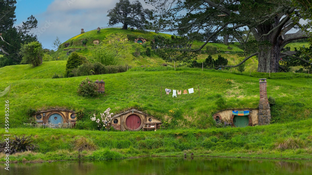 MATAMATA- NEW ZEALAND -NOVEMBER -2- 2022: Hobbiton - movie set created ...