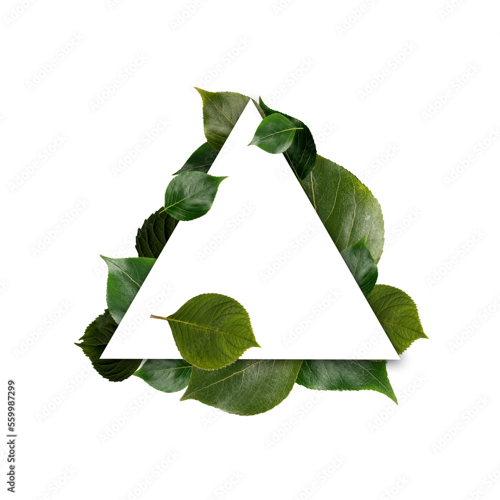 transparent png image of natural green leaves behind white triangles ...