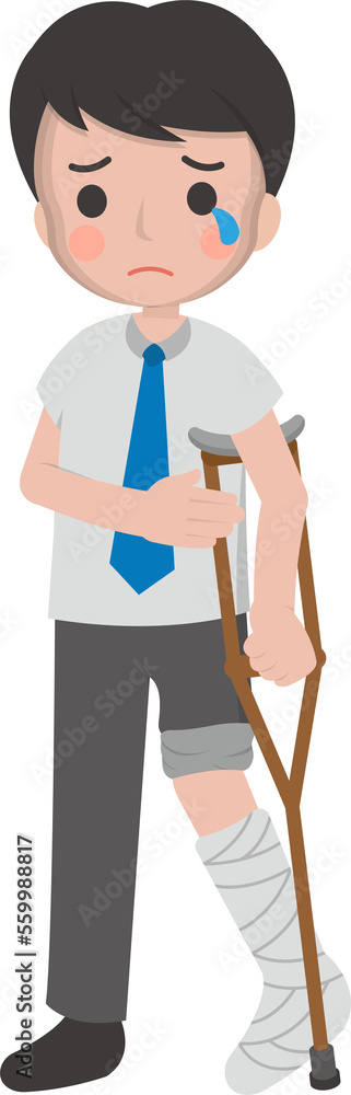 Cartoon comic vector of male fracture Stock Illustration | Adobe Stock