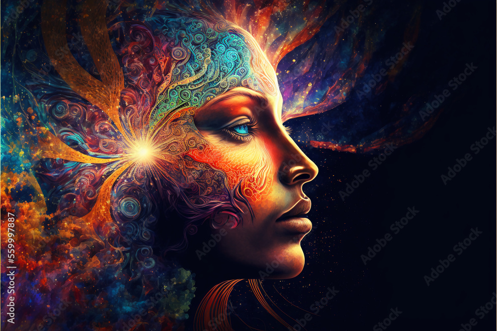 God consciousness. AI generation Stock Illustration | Adobe Stock