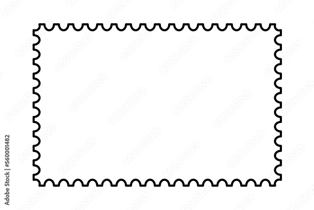 Postage stamp frame. Empty border template for postcards and letters ...