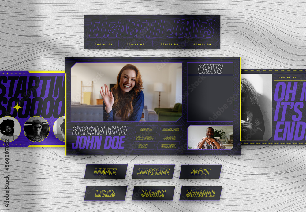 Funky Sport Stream Overlay Stock Template | Adobe Stock