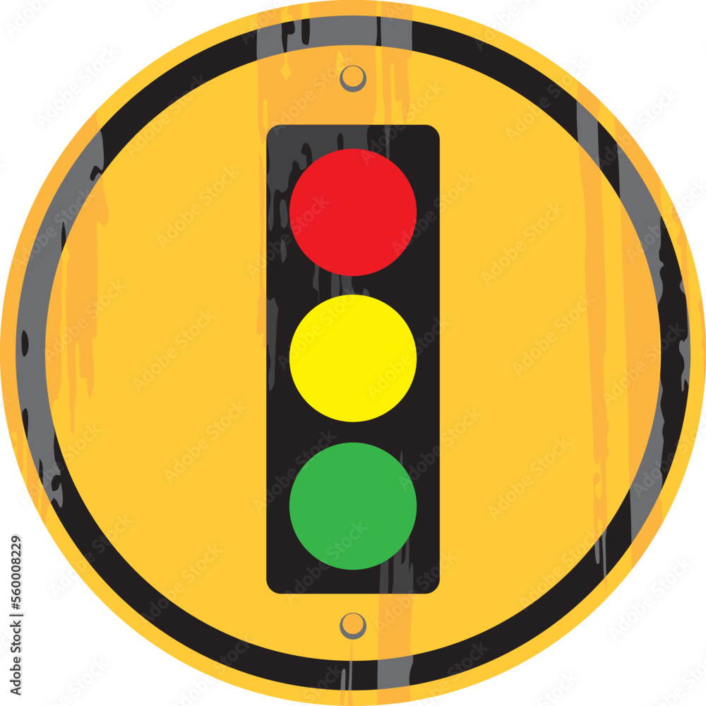 Traffic lights sign, vector illustration Stock Vector | Adobe Stock