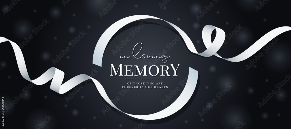 In loving memory of those who are forever in our hearts text in white ribbon roll circle frame ...