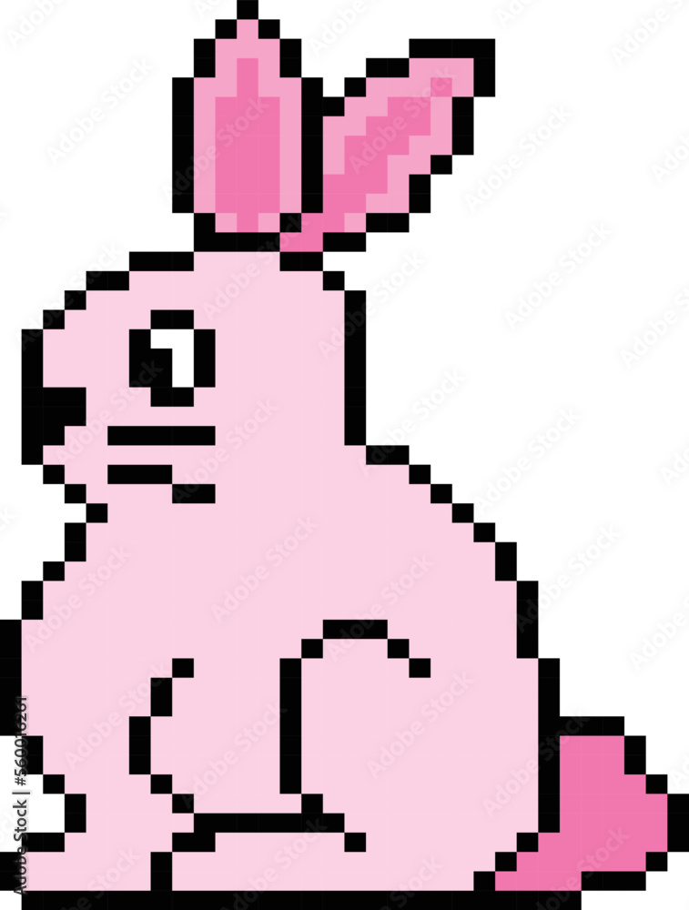 Rabbit pixel art vector illustration. rabbit image or clip art. Stock ...