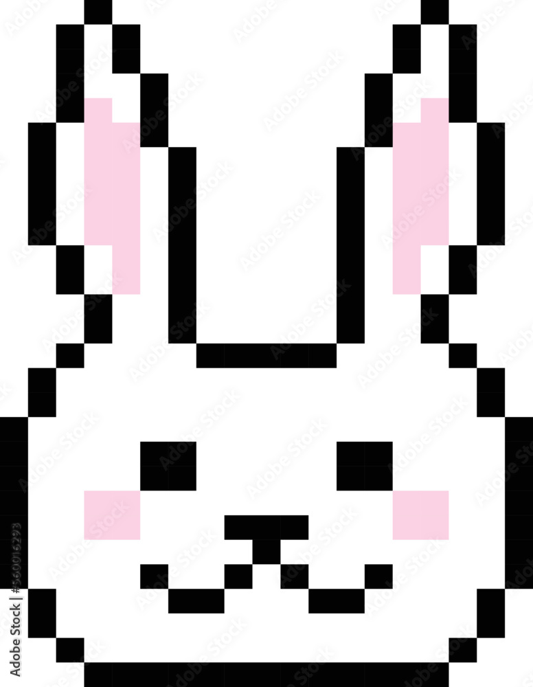 Rabbit pixel art vector illustration. rabbit image or clip art. Stock ...
