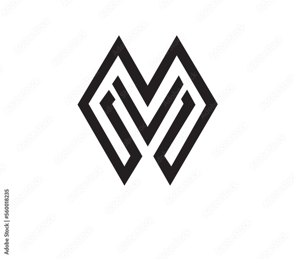 Vetor de M logo design for company , icon , symbol , text shape logo in ...