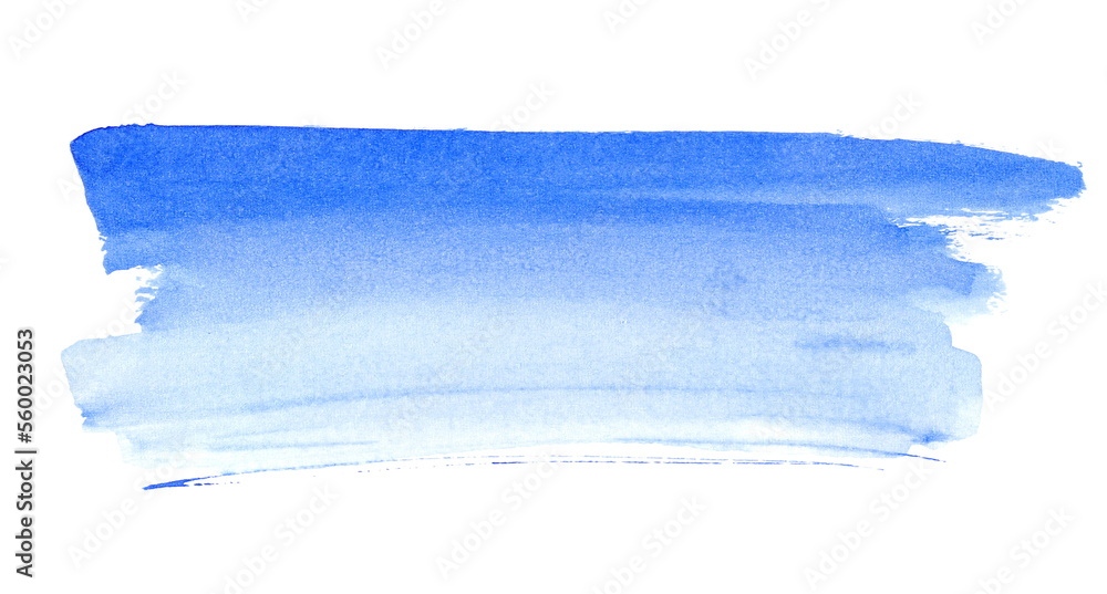 Blue grunge brush strokes abstract, watercolor on paper, isolated on ...