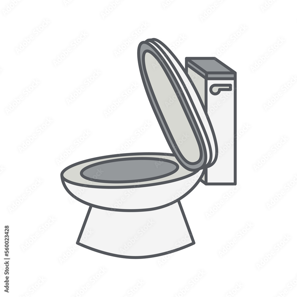 Toilet Seat Bathroom Icon Collection Set Funny And Cute Stock ...