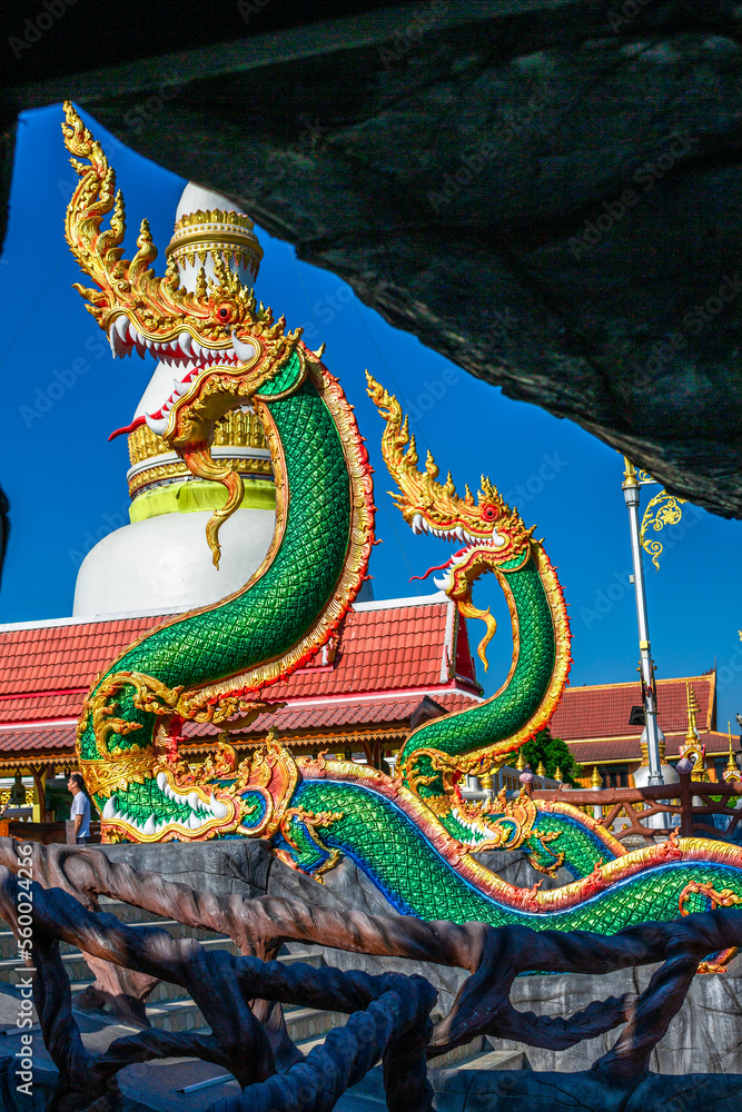Wat Kaeng Khoi (Naka Cave)-Saraburi:December16,2022,atmosphere inside the temple has Naga ...