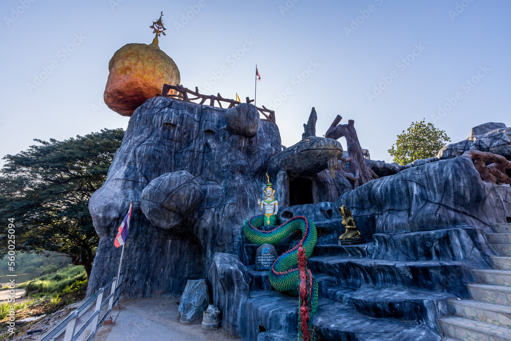 Wat Kaeng Khoi (Naka Cave)-Saraburi:December16,2022,atmosphere inside the temple has Naga ...