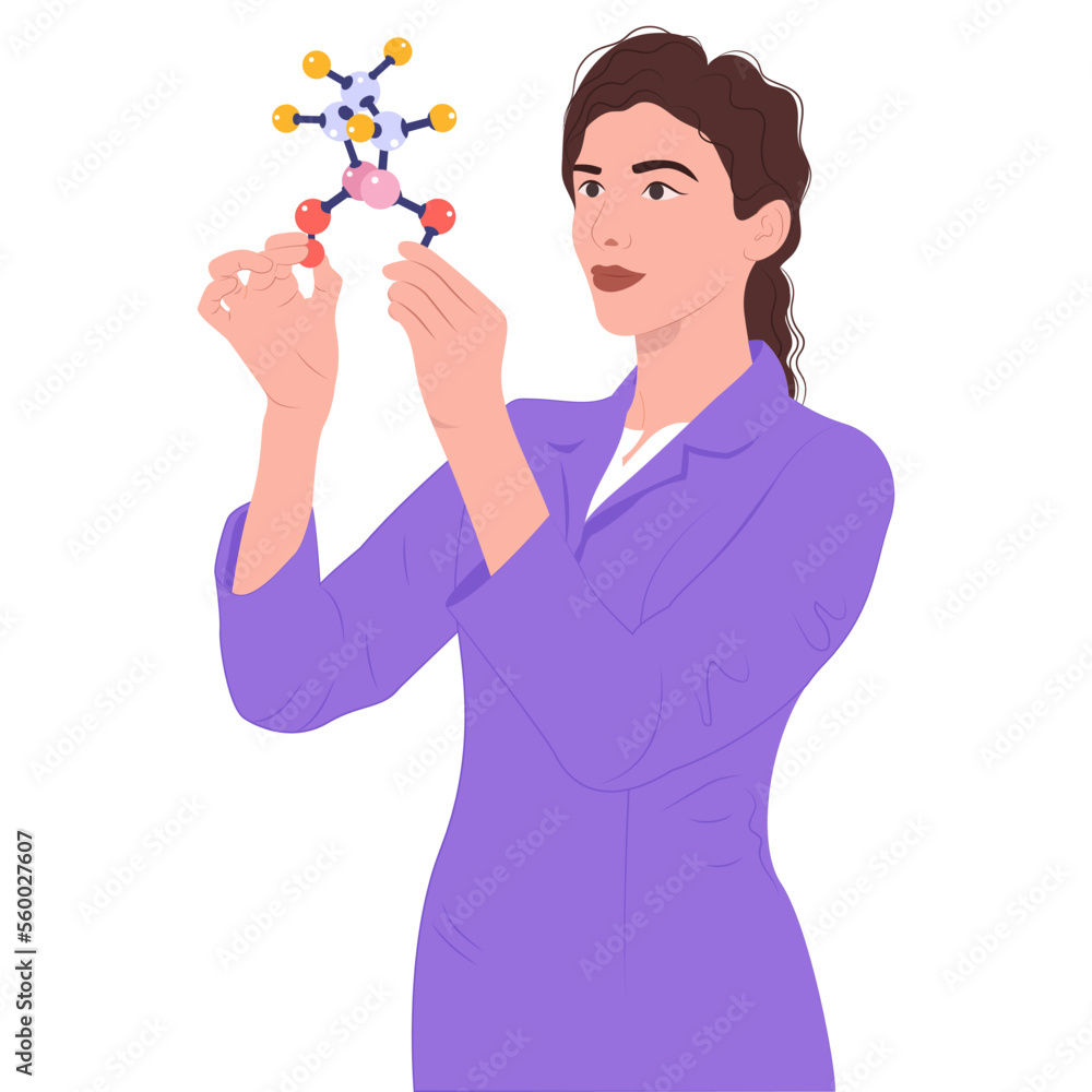 International Day of Women and Girls in Science illustration. Science ...