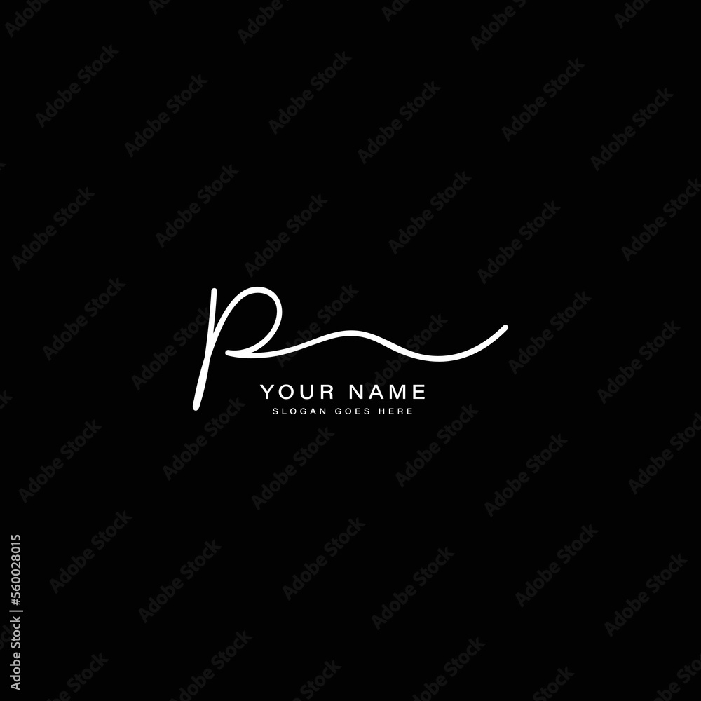 Initial Letter P Logo, Handwritten and Signature in joining style for ...