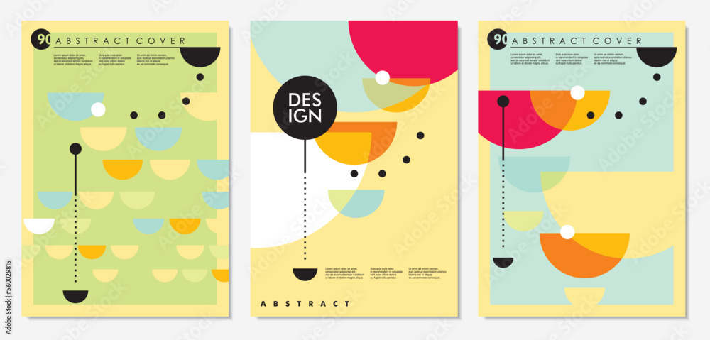 Abstract document template designs set. Modern composition of geometric ...