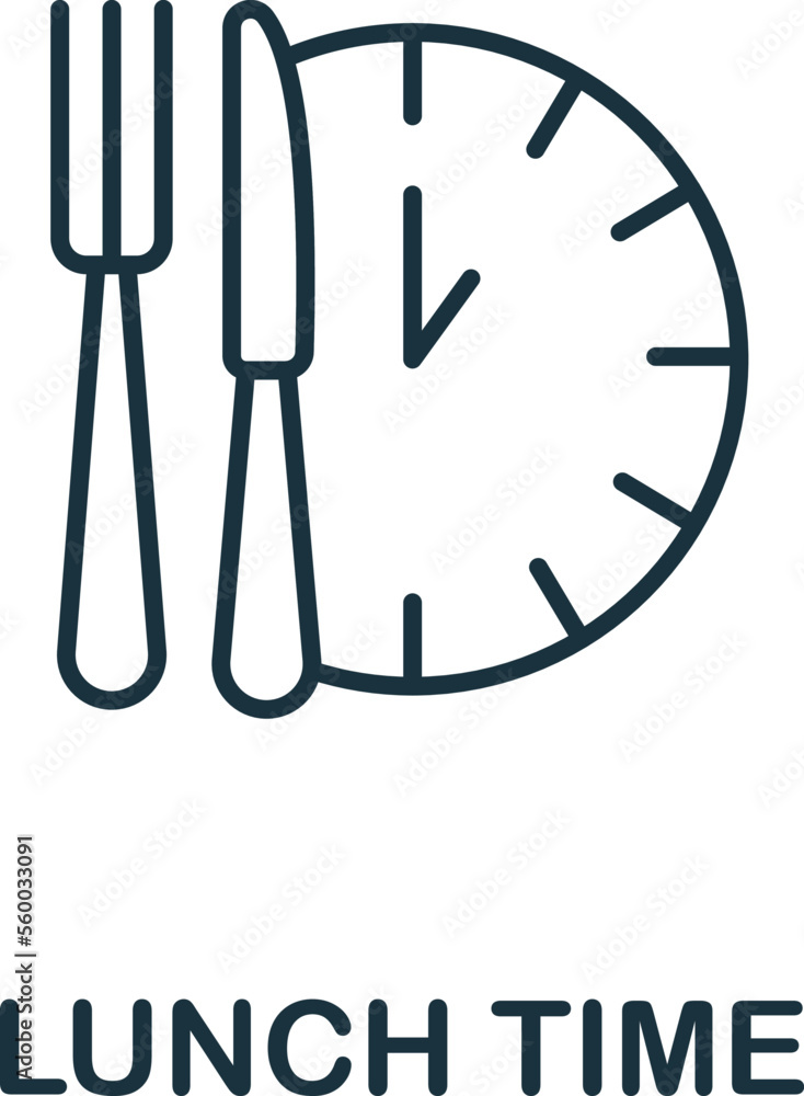 Lunch Time icon. Monochrome simple Food Delivery icon for templates ...