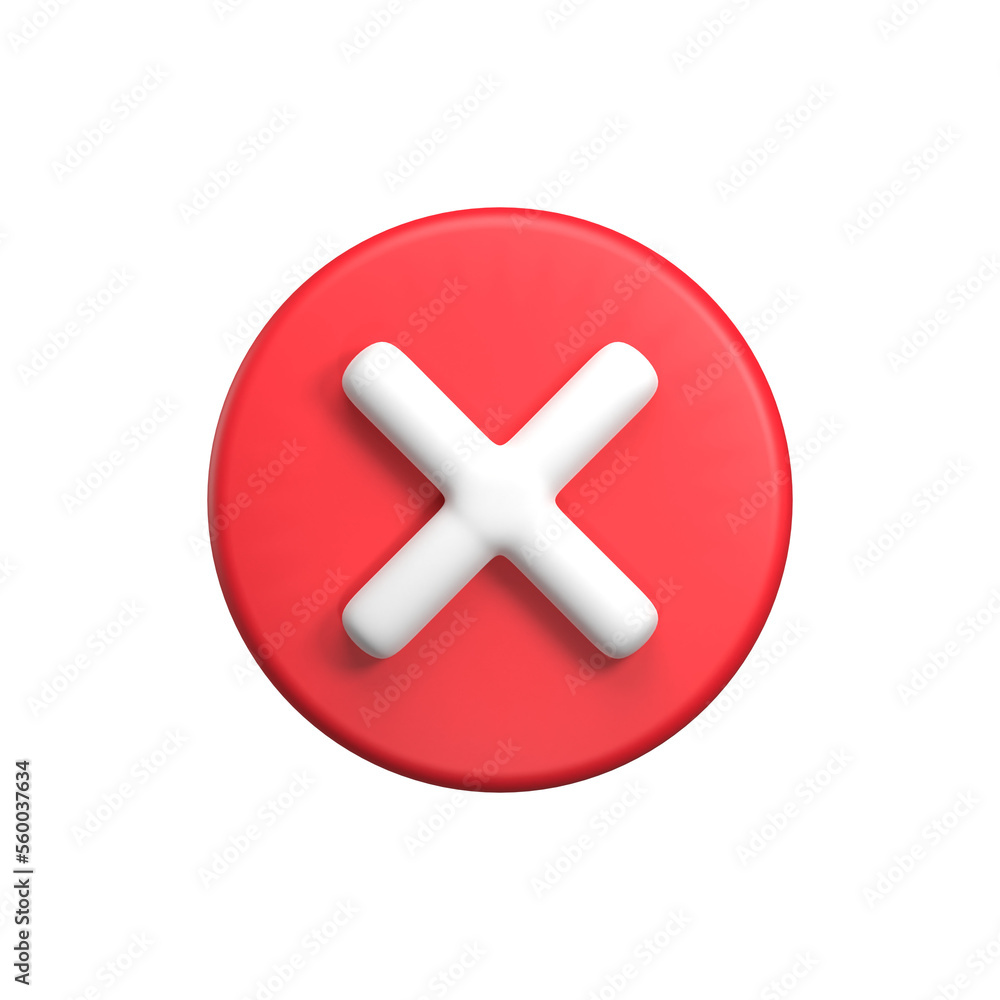 red wrong 3d ui icon Stock Illustration | Adobe Stock