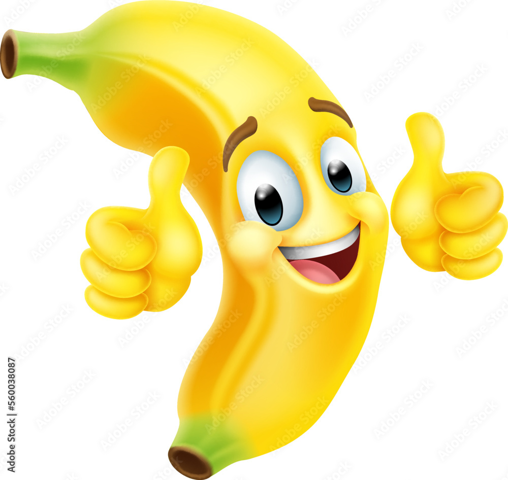 A banana fruit cartoon character emoji emoticon mascot Stock Vector ...