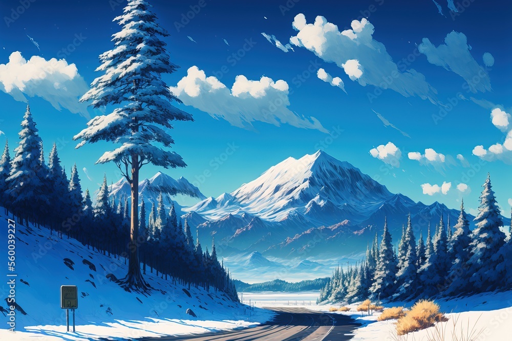 Snowy Mountain Background