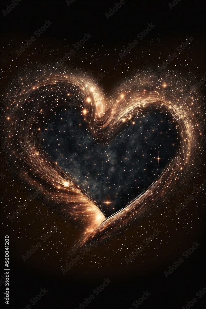 surreal and abstract heart shaped star constellation with beautiful ...