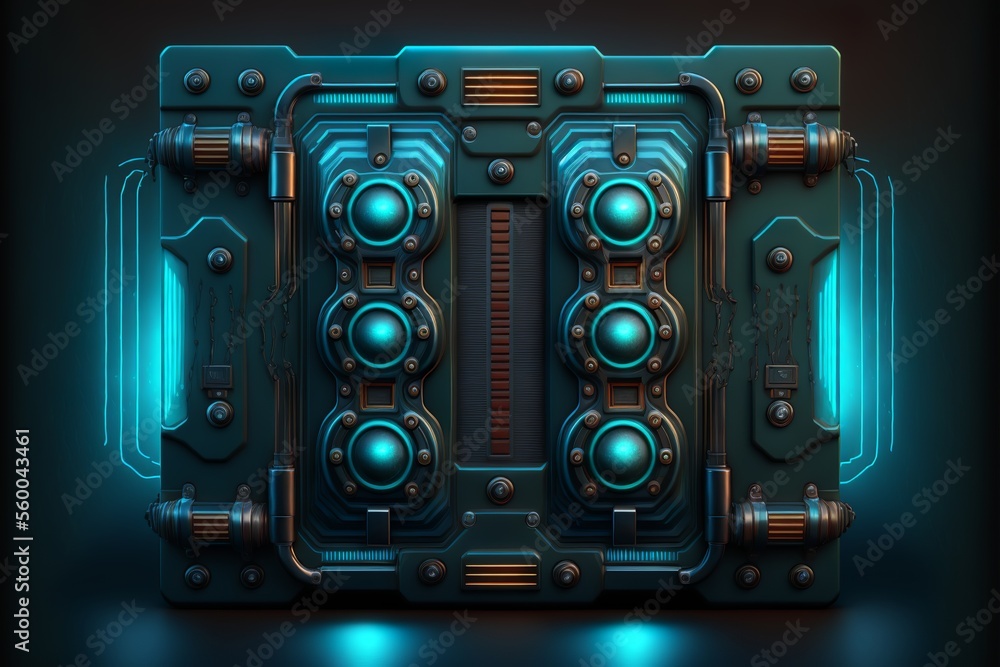 Rusty old wall texture sci-fi terminal monitor design interface with ...