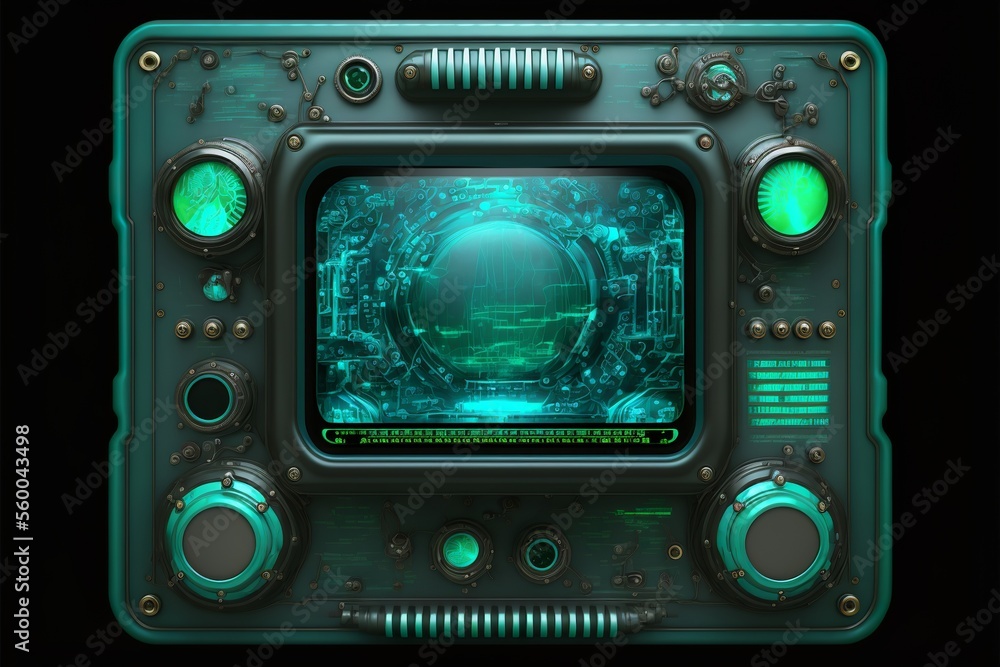 Deep sea submarine equipment interface with sonar terminal monitor ...