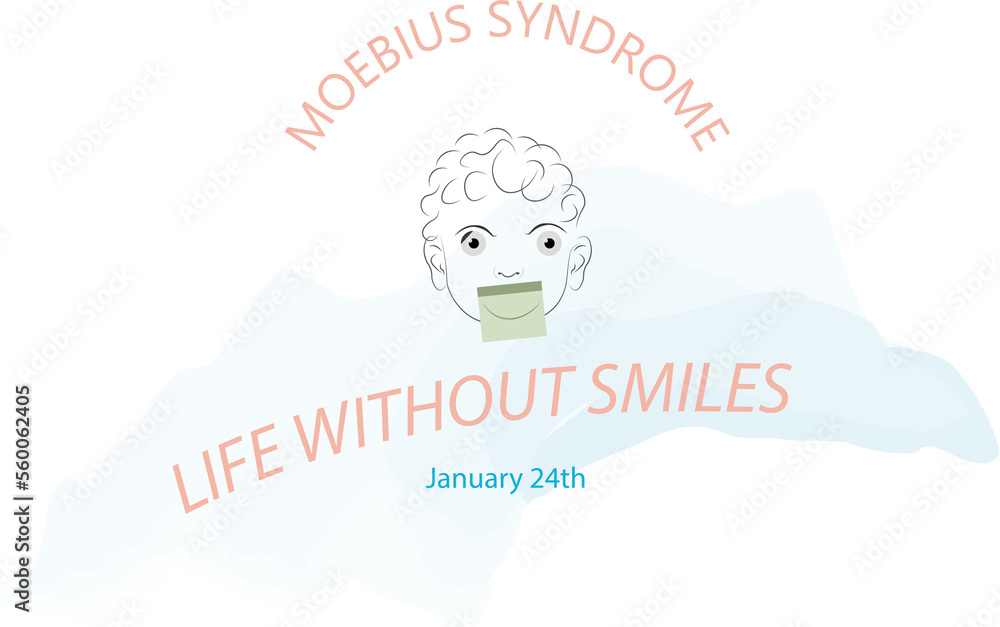 World day of moebius syndrome, January 24, child's face with posit in ...