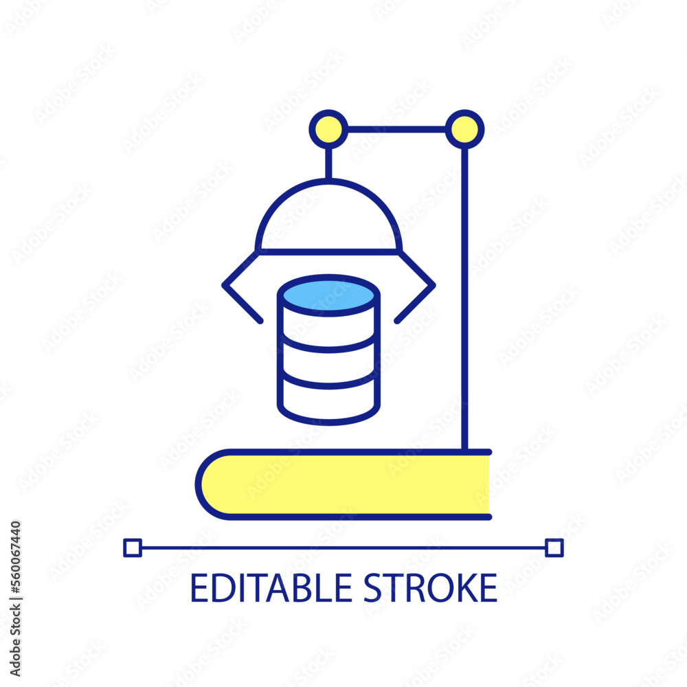 Manufacturing RGB color icon. Producing heavy industry. Automated ...