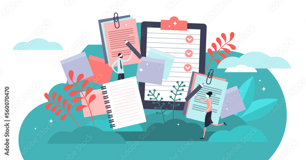Notes illustration, transparent background.Flat tiny paper textbook ...