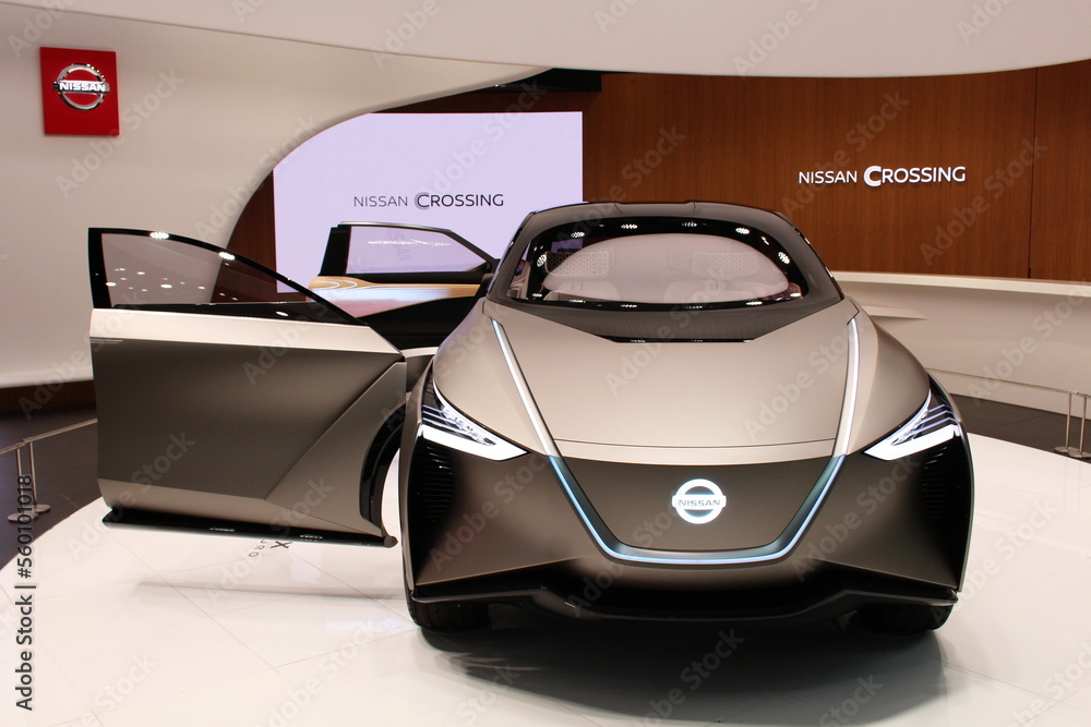 TOKYO, JAPAN - June 1, 2018: A Nissan IMx Kuro electric concept car at ...