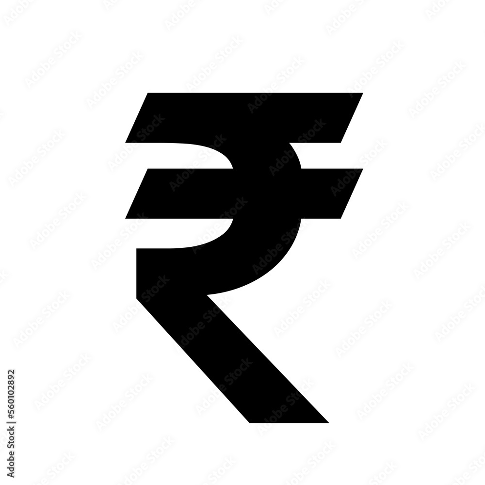 Indian rupee icon isolated on white background. Indian rupee pictogram ...
