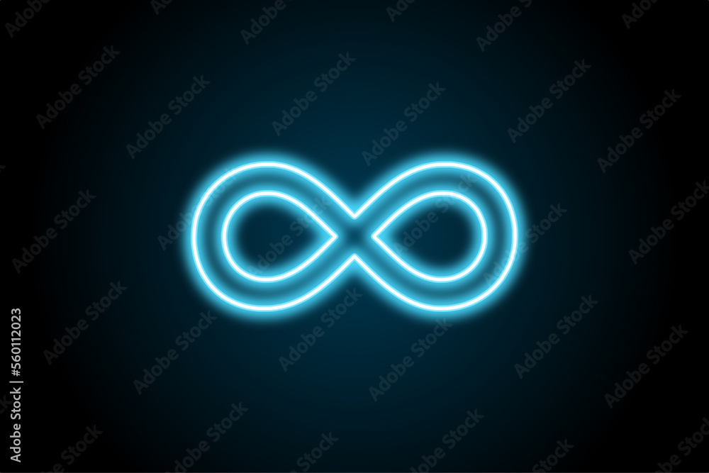 Glowing neon infinity symbol icon Stock Illustration | Adobe Stock
