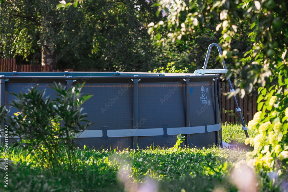 Swimming pool with metal frame for home and garden. Frame swimming pool ...