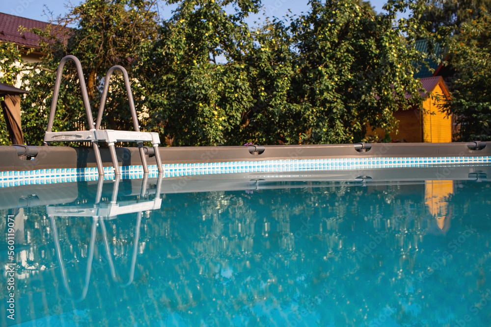 Swimming pool with metal frame for home and garden. Frame swimming pool ...