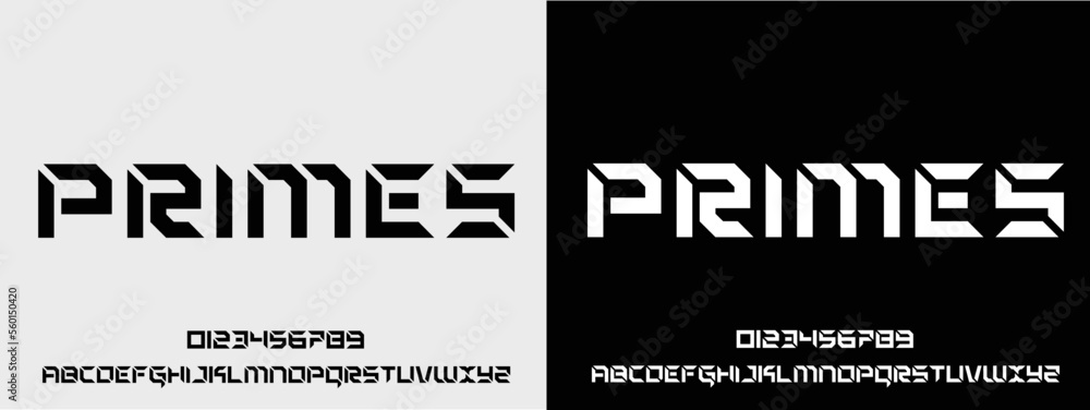 PRIMES Modern Bold Font. Regular Italic Number Typography urban style ...