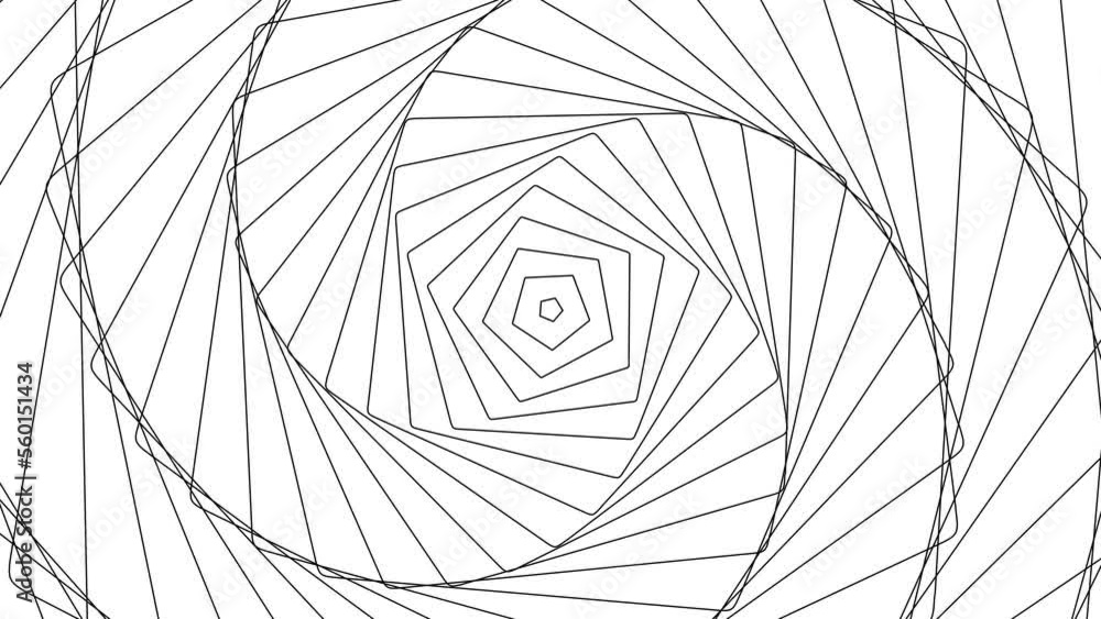 Pentagon spin geometric on white background loop. Twisting radar sonar ...