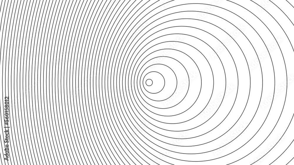 Circle pulse geometric on white background loop. Rings radio waves ...