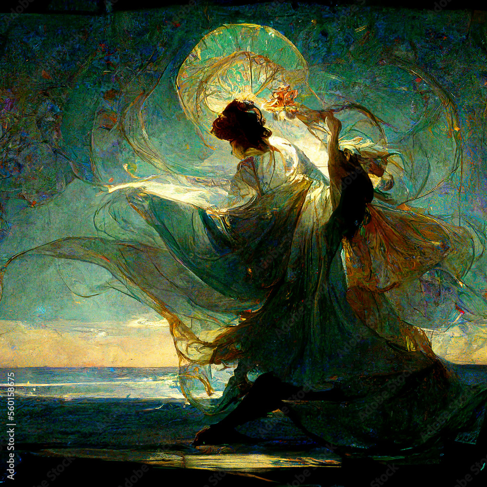 Dancing Mucha Stock Illustration | Adobe Stock