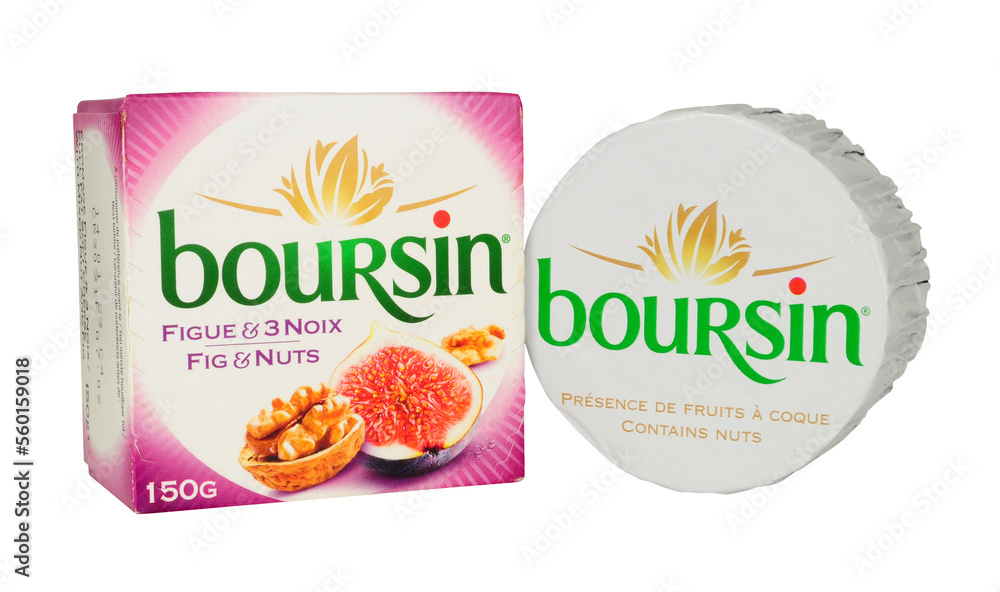 Boursin fig and nut flavour full fat soft creamy cheese in a 150g pack ...