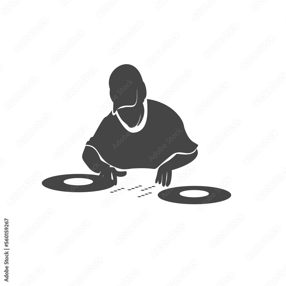 silhouette of dj on white background vector illustration Stock Vector ...