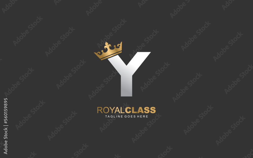 Y logo king and crown company. letter template vector illustration for ...